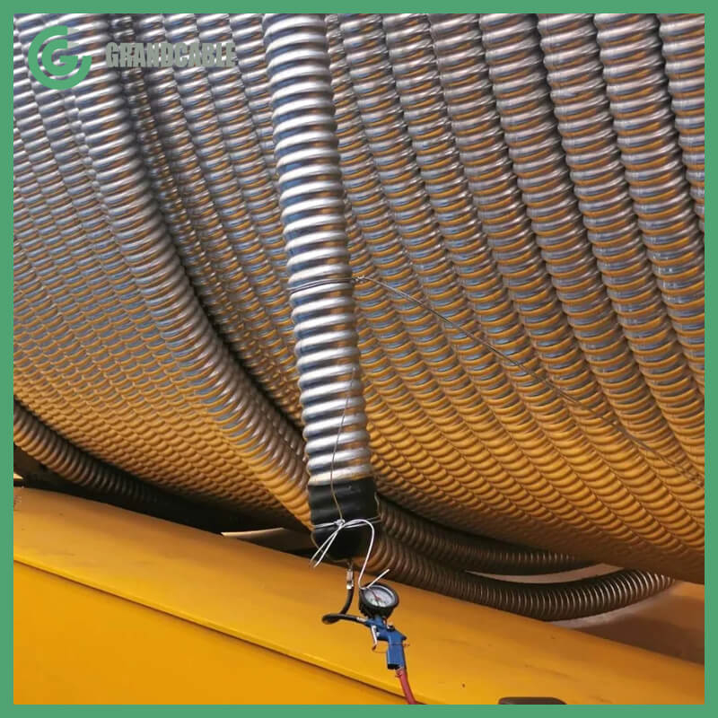 132kV single core 630sqmm copper conductor, XLPE insulated, corrugated ...